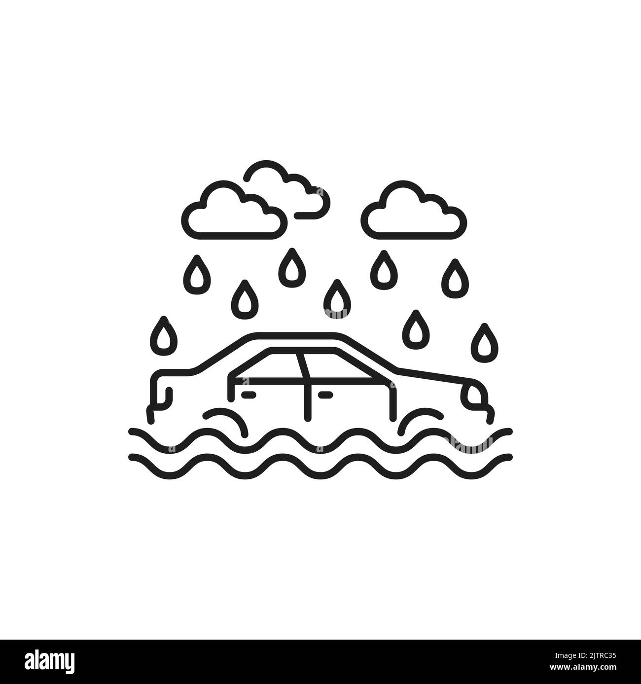 Car flood icon outline hi-res stock photography and images - Alamy