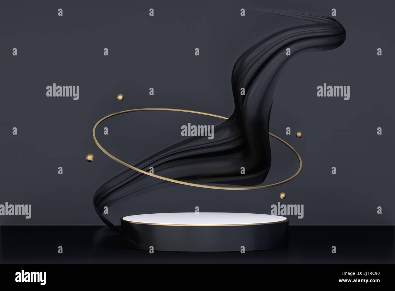 Fashion product background and stand black podium display with blank ...