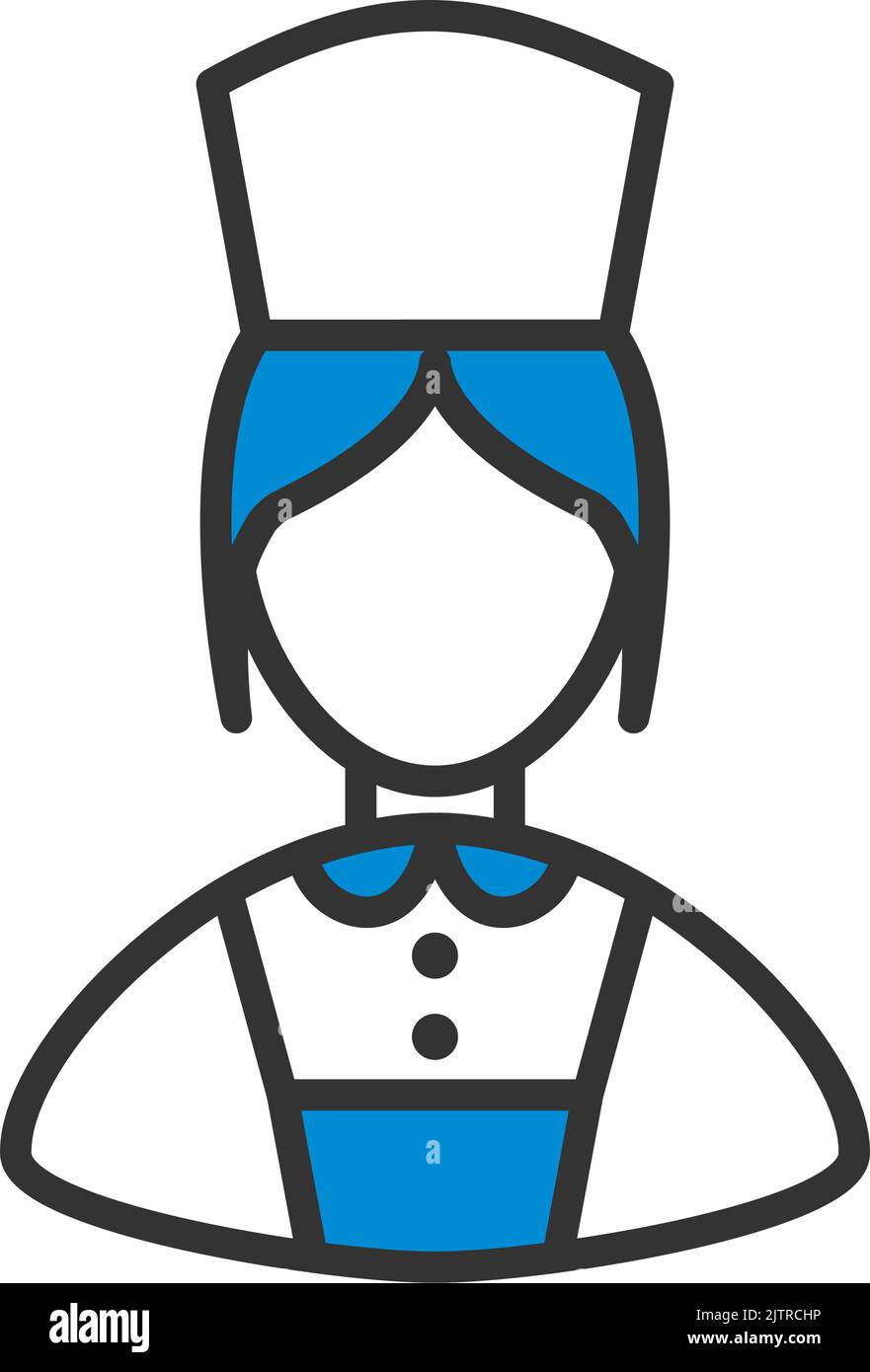 Hotel Maid Icon. Editable Bold Outline With Color Fill Design. Vector ...