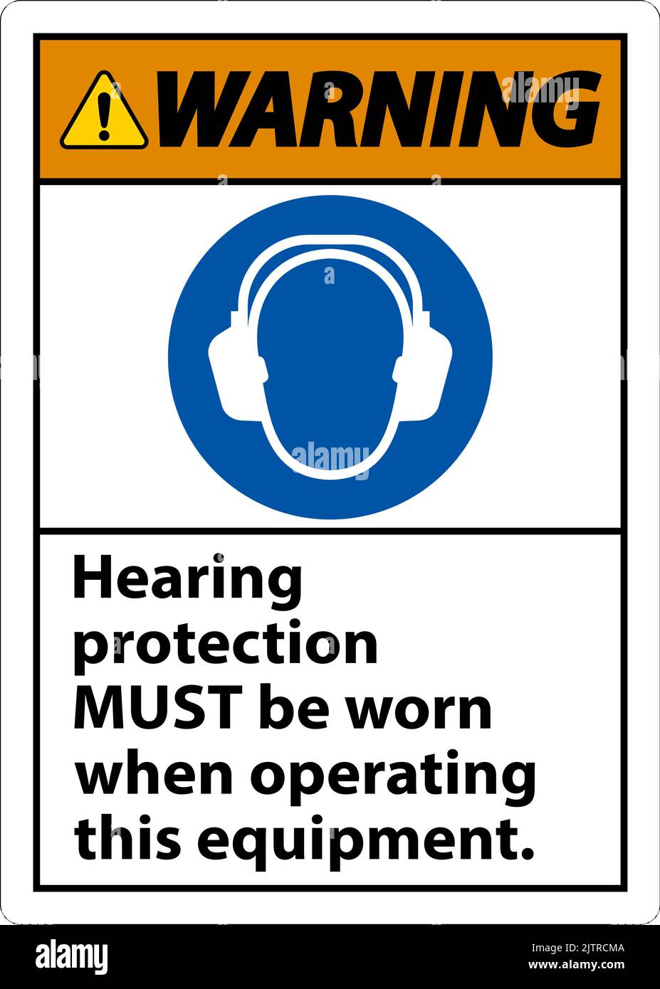 Warning Hearing Protection Must Be Worn Sign Stock Vector Image & Art ...
