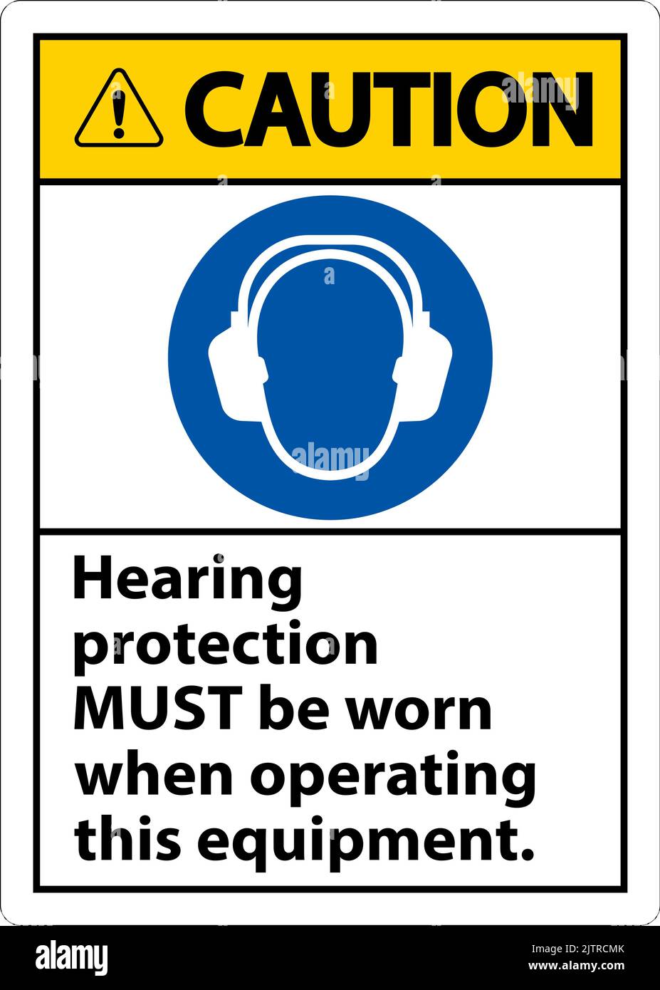 Caution Hearing Protection Must Be Worn Sign Stock Vector Image & Art ...