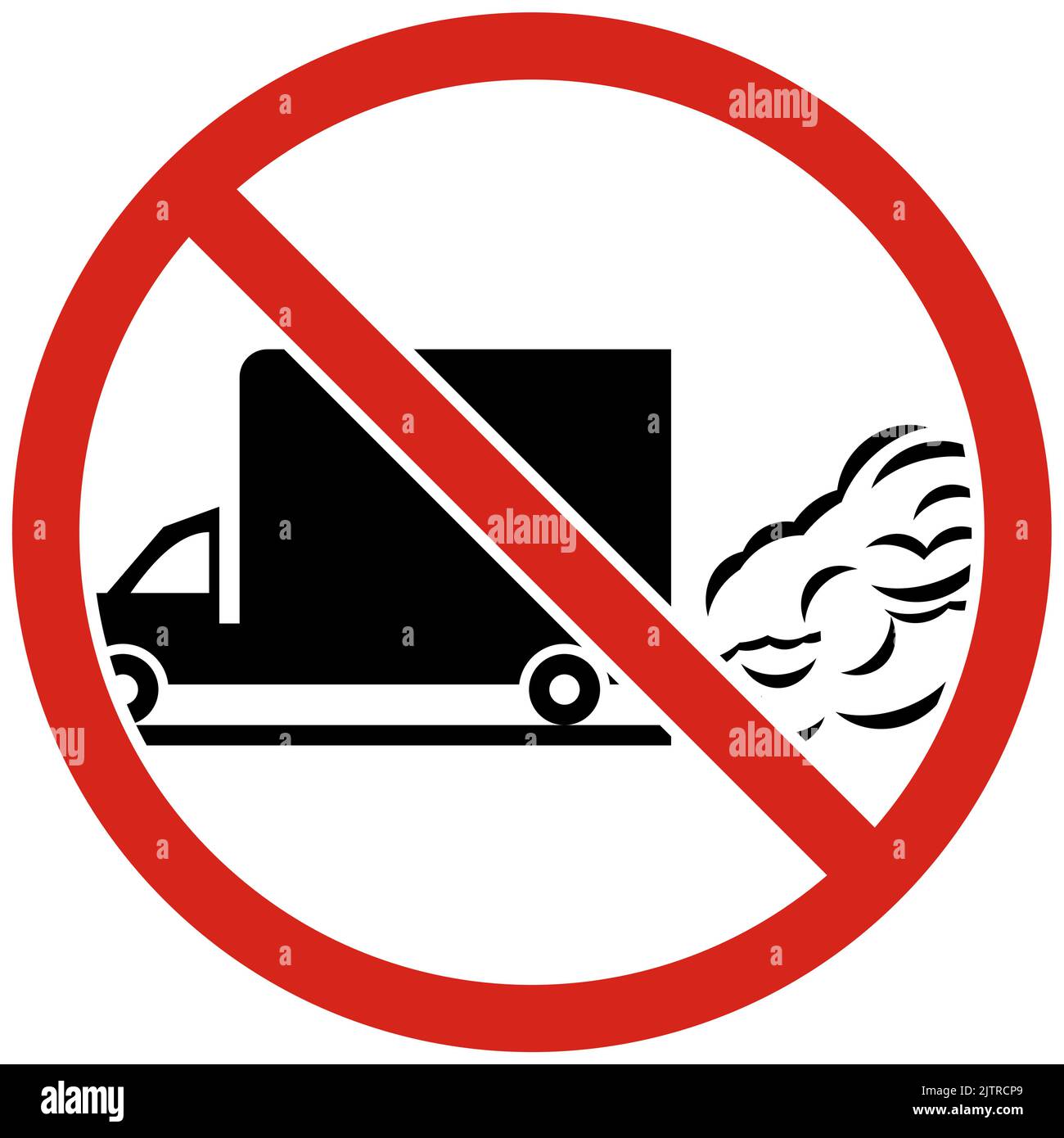 No idling, turn off engine. Prohibition Sign On White Background Stock ...