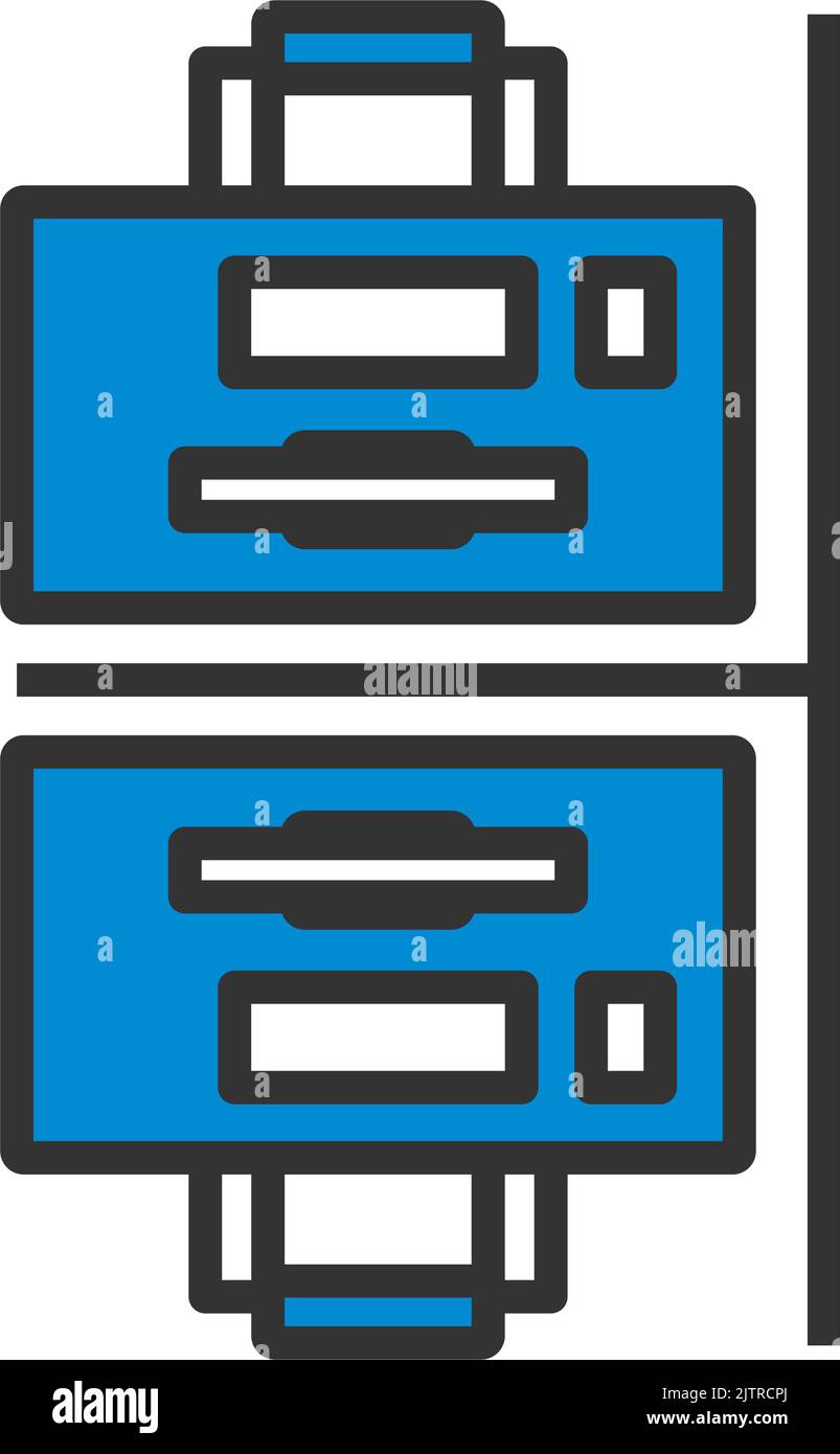 Office Table Top View Icon. Editable Bold Outline With Color Fill ...