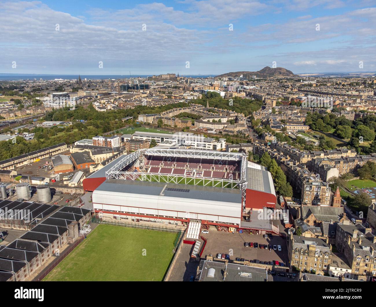 An aerial image showing Tynecastle Park, Edinburgh, Home of Heart of ...