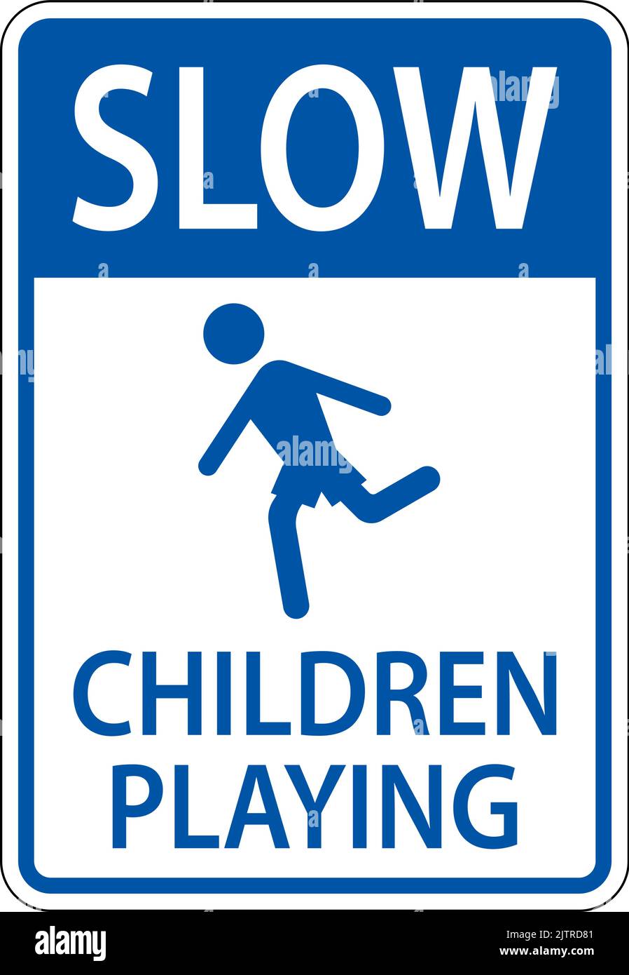 Slow Children Playing Sign On White Background Stock Vector Image & Art ...