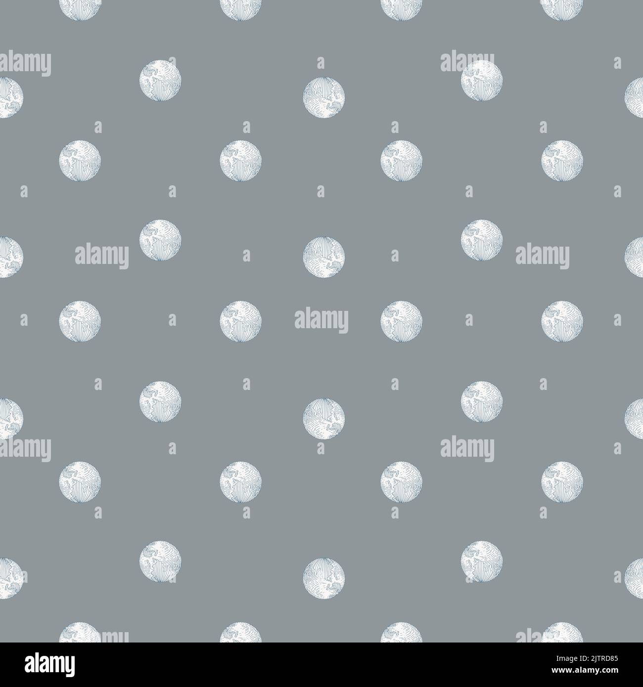 Planet earth engraved seamless pattern. Vintage sphere of world in hand ...