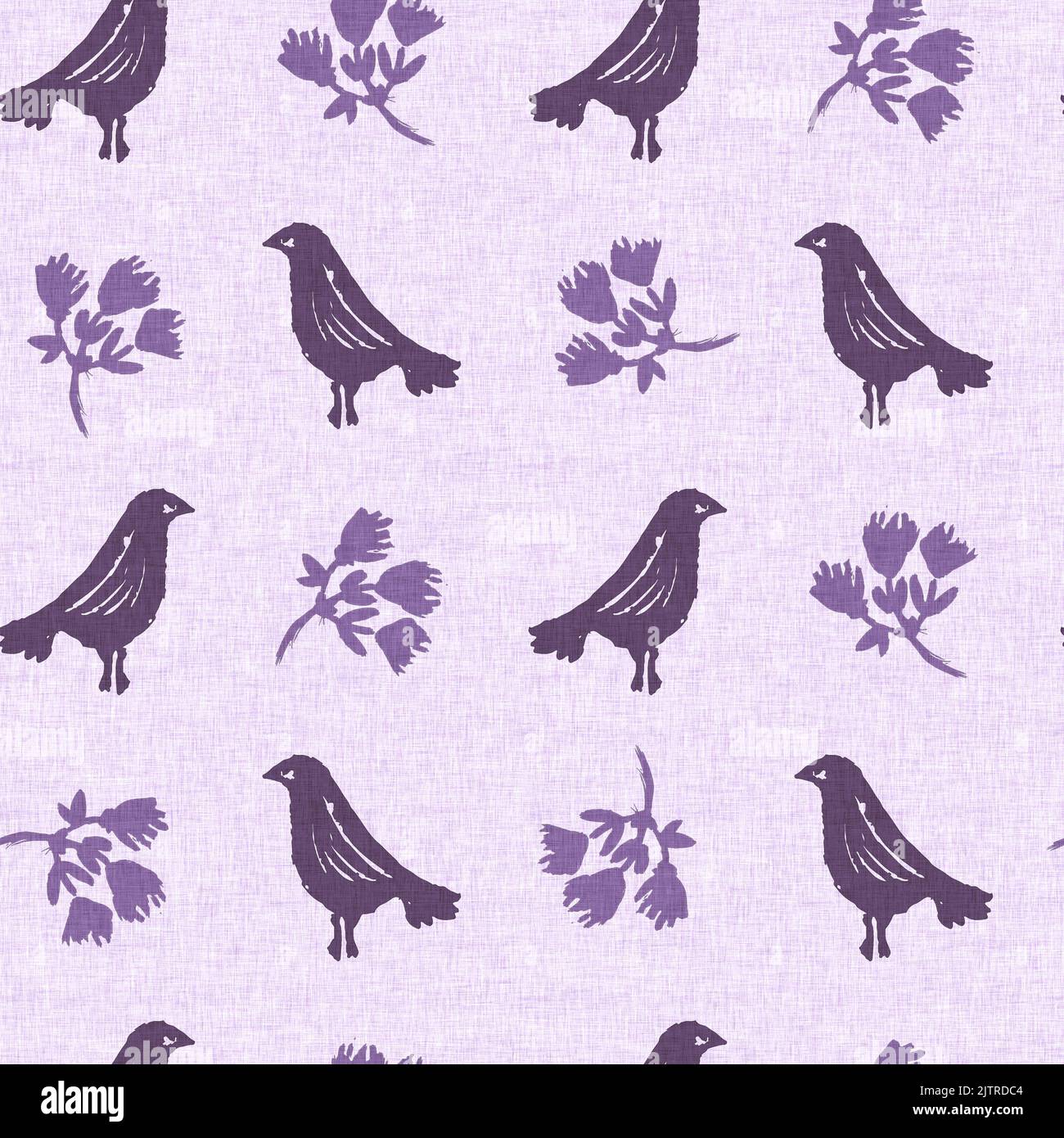 Gender neutral bird in sky seamless raster purple background. Simple ...