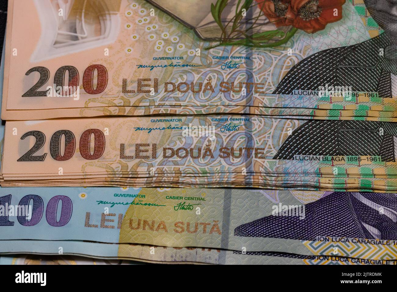 Romanian LEI currency. Europe inflation, LEI money Stock Photo - Alamy