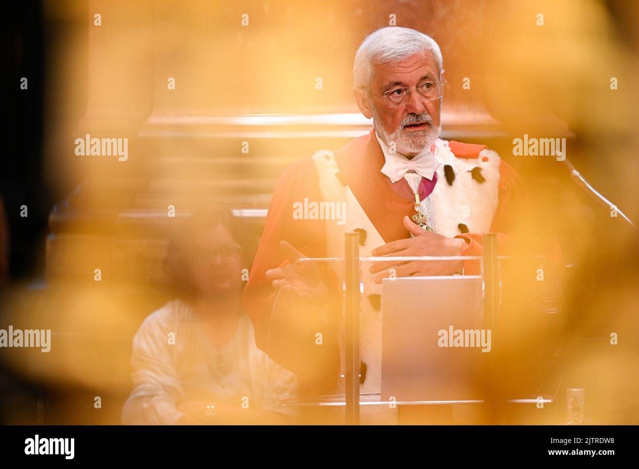 First attorney general Andre Henkes delivers a speech at the opening of ...