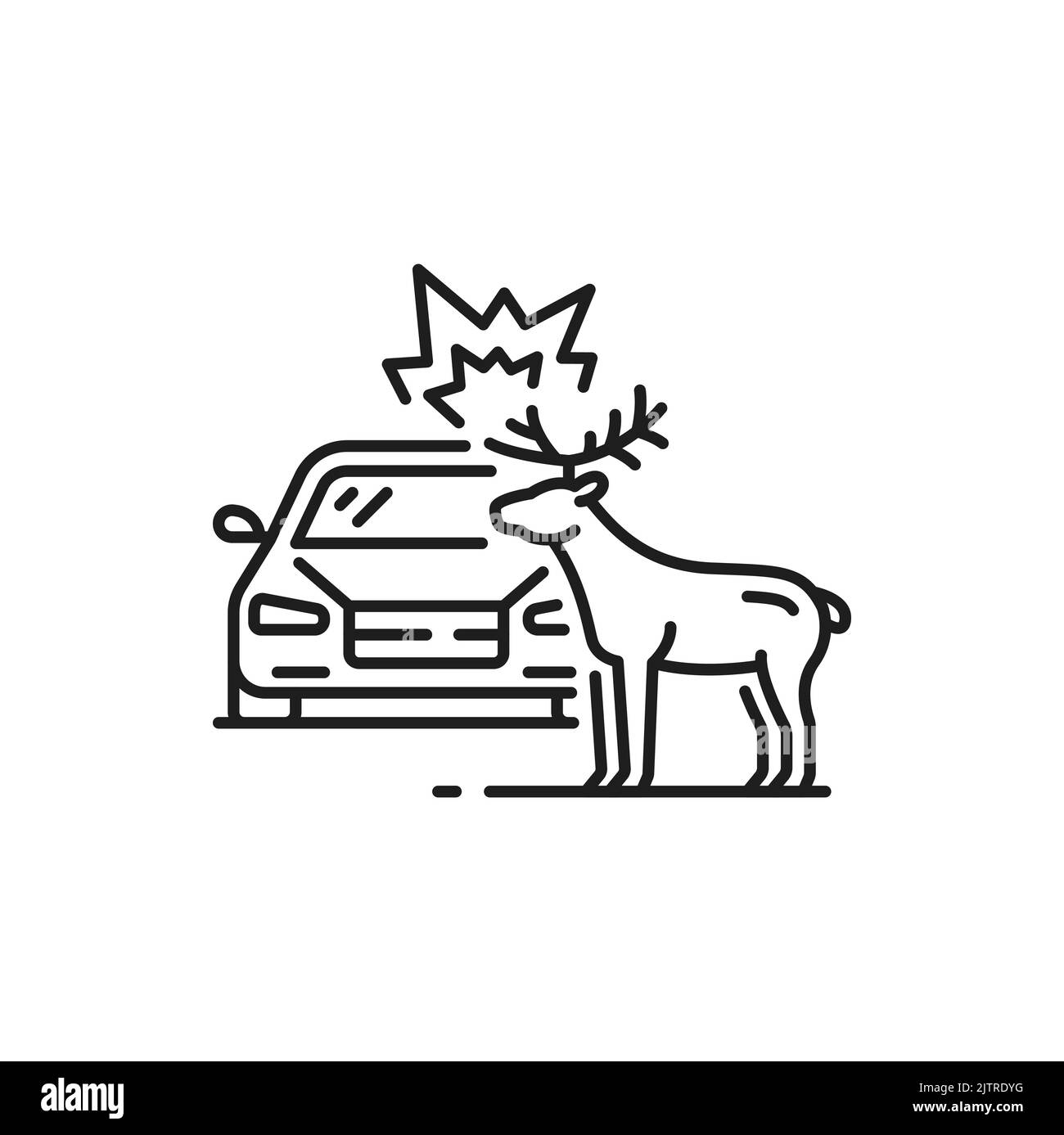 Car hitting deer Stock Vector Images - Alamy