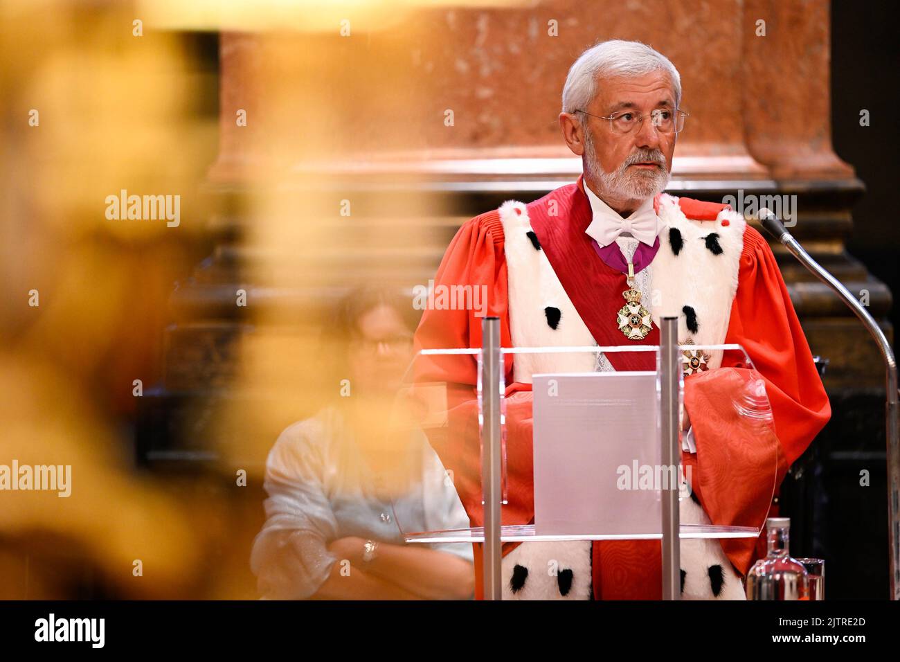 First attorney general Andre Henkes delivers a speech at the opening of ...