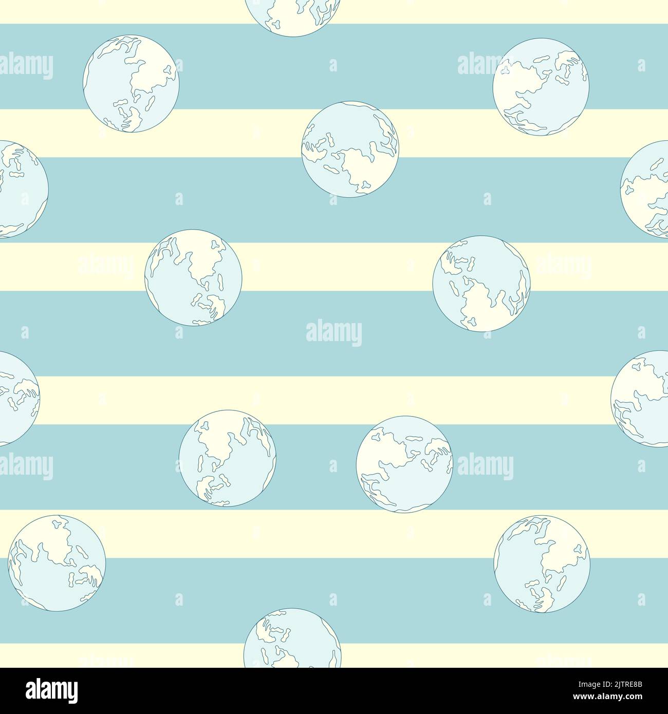 Planet earth engraved seamless pattern. Vintage sphere of world in hand ...