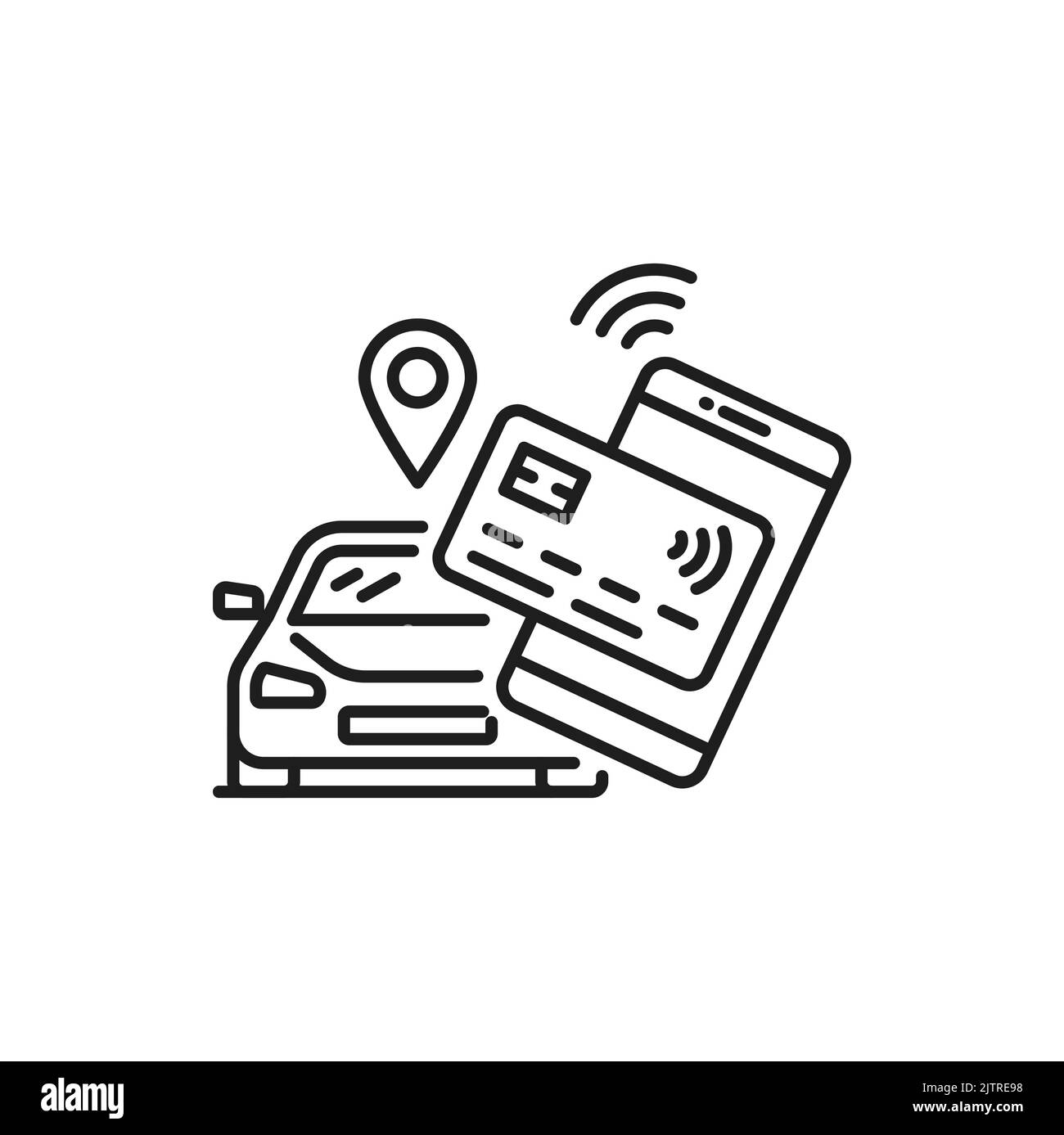 Booking and payment for a parking space using a smartphone isolated ...