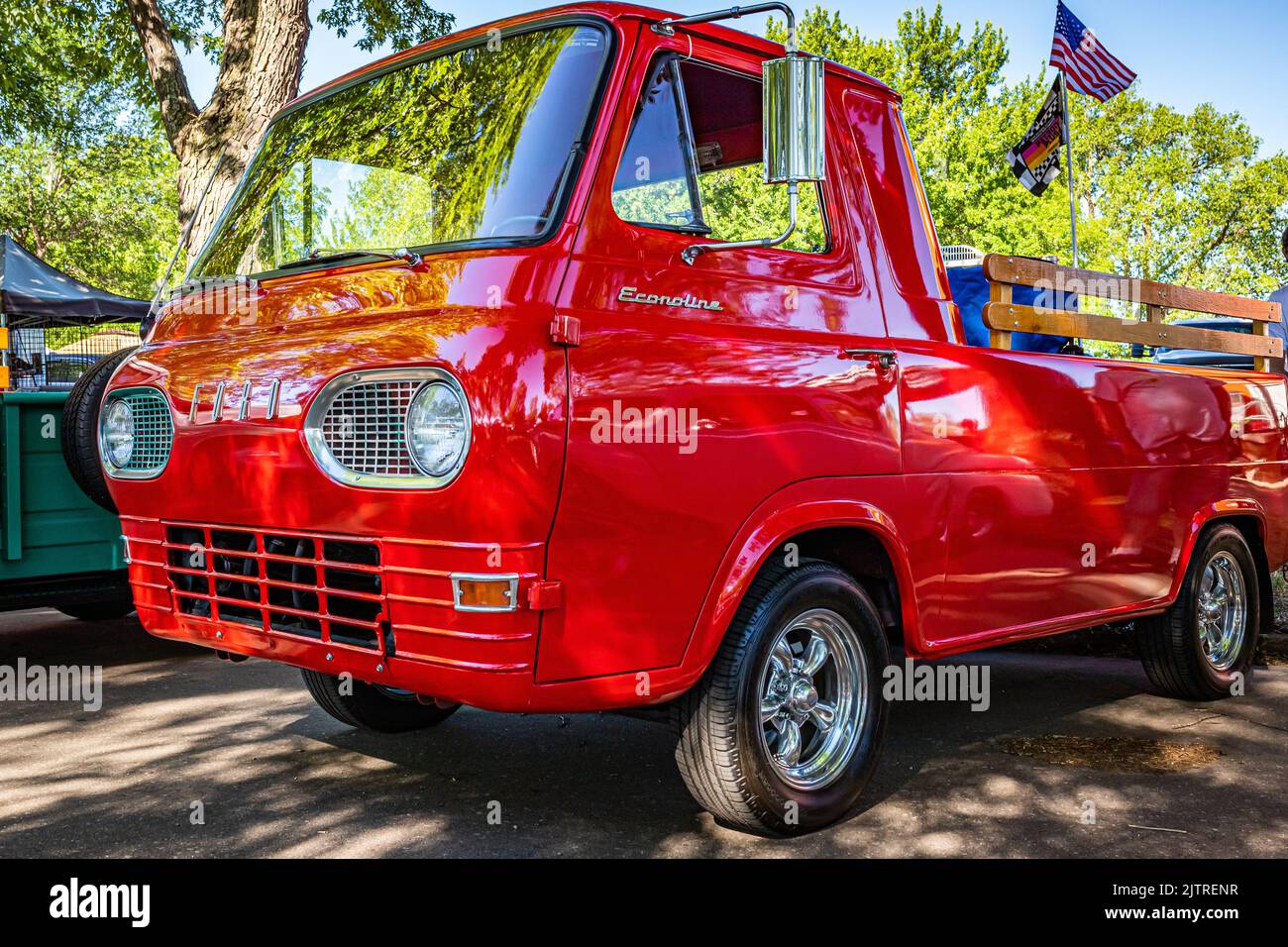 Falcon Heights, MN - June 17, 2022: Low perspective front corner view ...