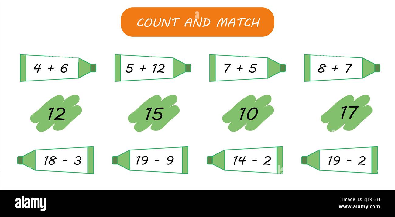 Count and match, count the number and match with the right numbers ...