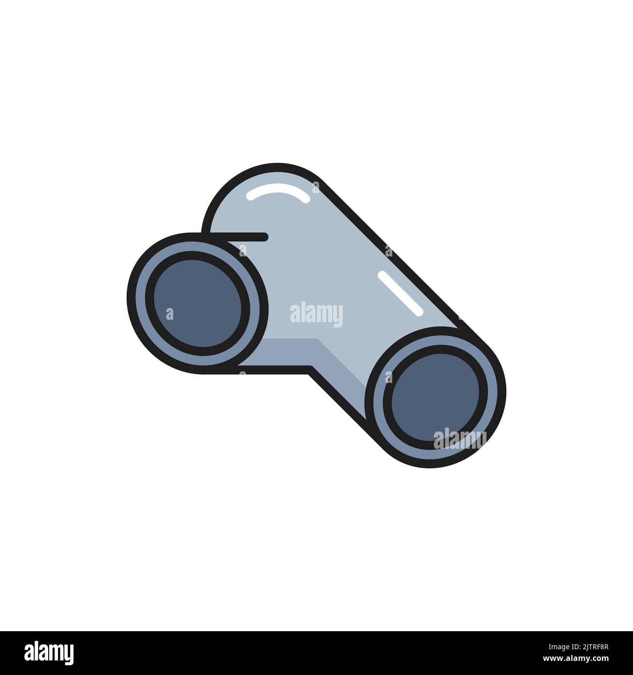 Fitting pipe isolated stainless steel hollow tube outline icon. Vector ...