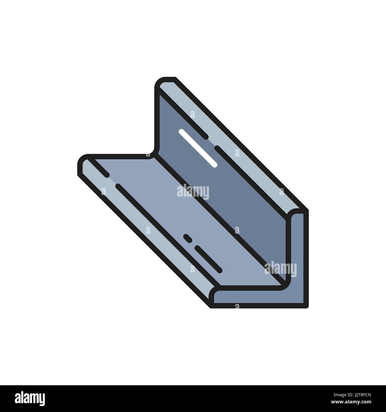L shaped angle profile isolated steel equal rail outline icon. Vector ...