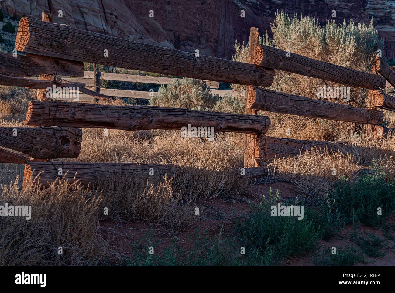 An old ranch fence sits along Pleasant Creek Road, Capitol Reef ...