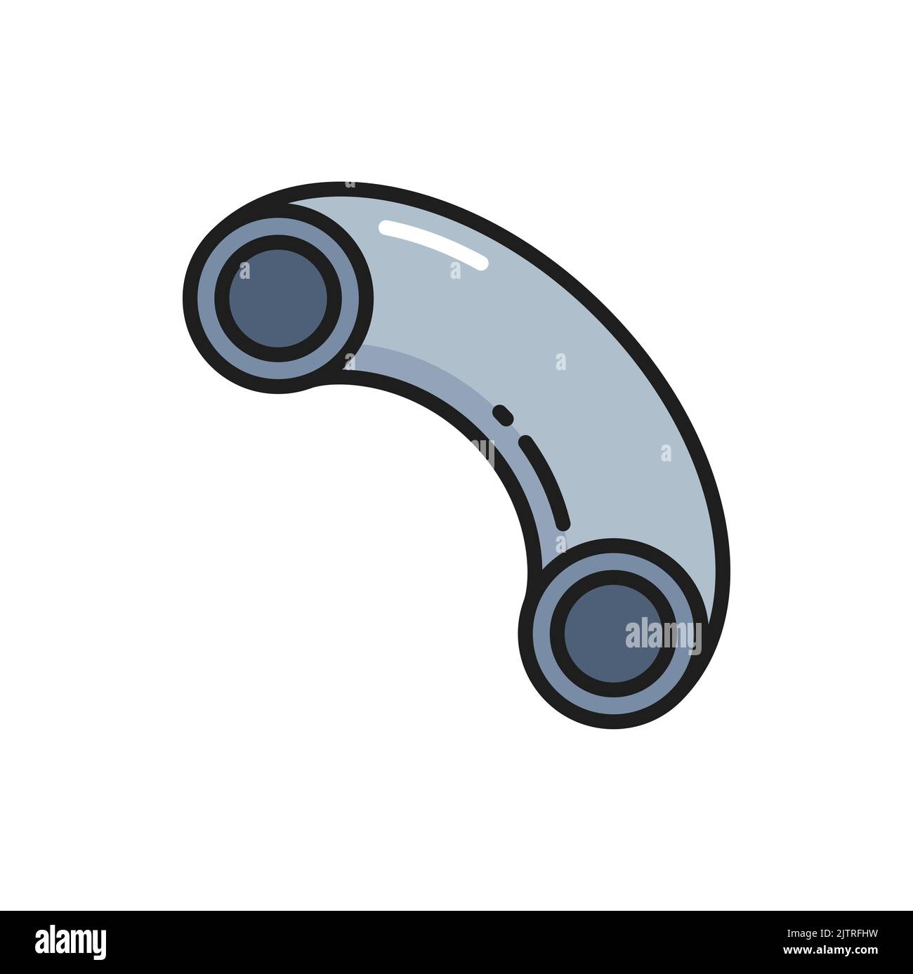 Stainless steel hollow tube isolated fitting pipe of U shape outline ...