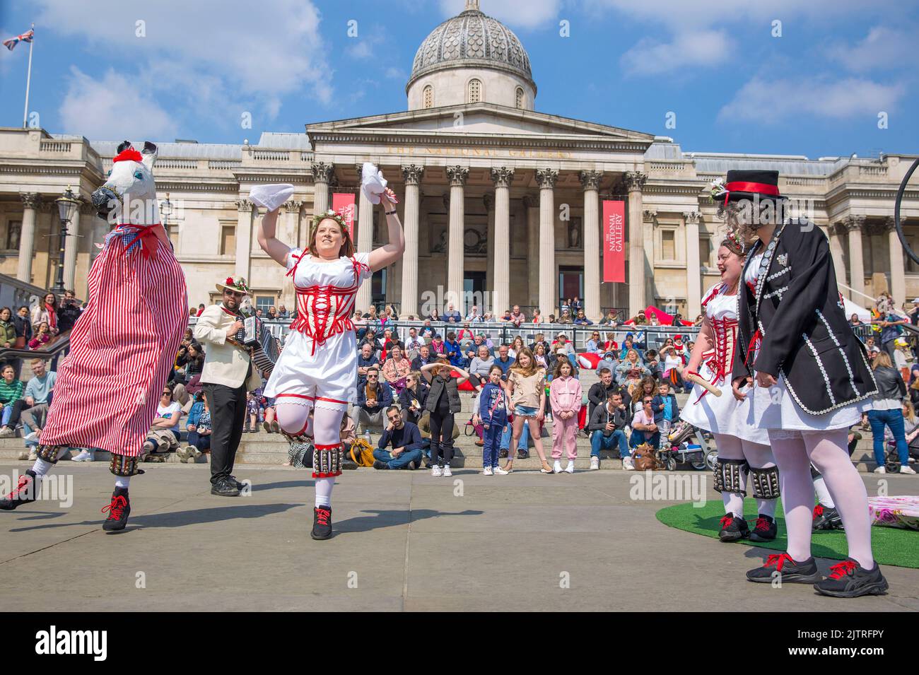 People watch Morris dancers as they gather for St George’s Day ...