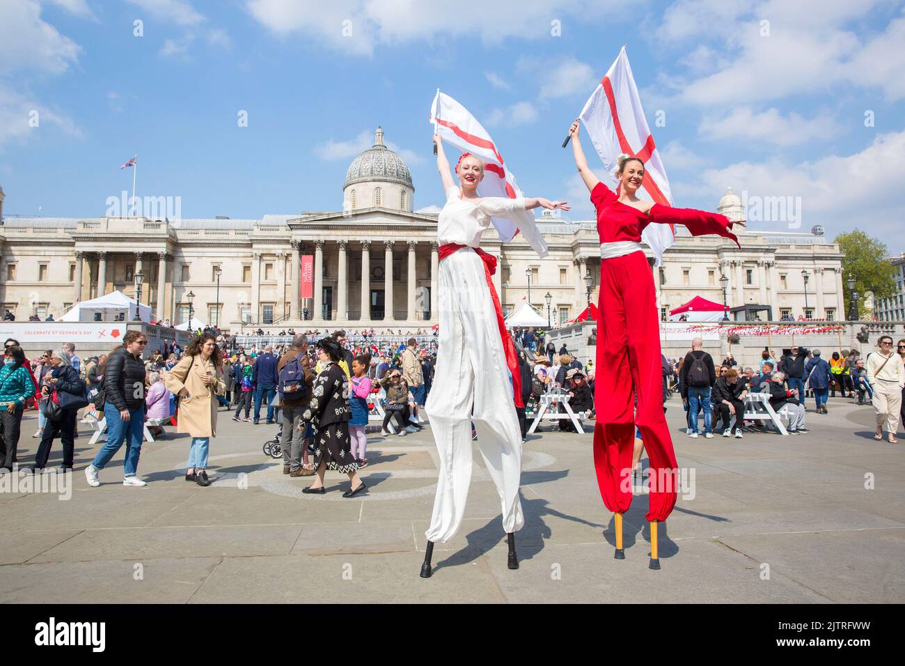 People watch acrobatic performances as they gather for St George’s Day ...