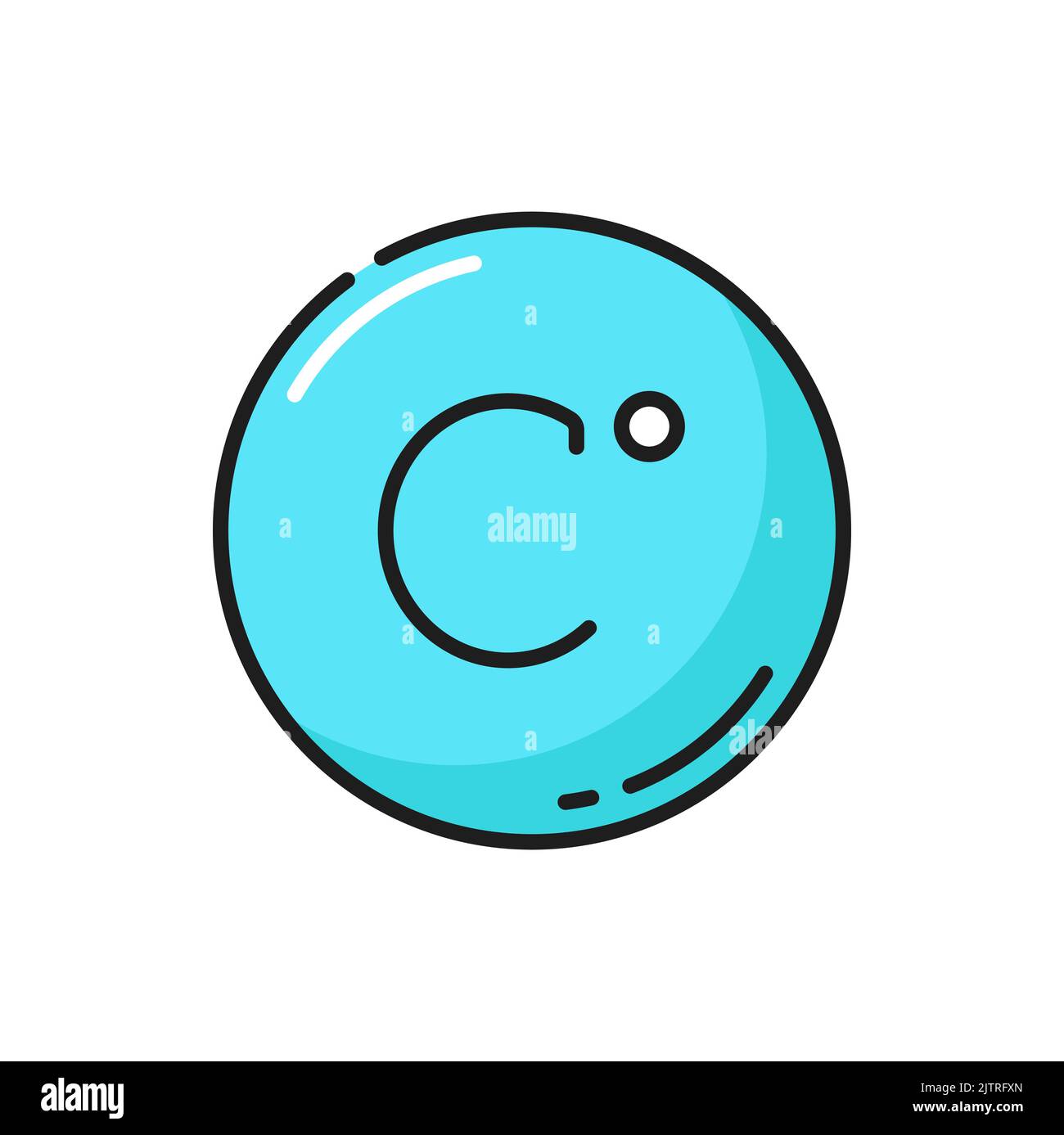 Meteorology symbol isolated celsius sign on fridge outline icon. Vector ...