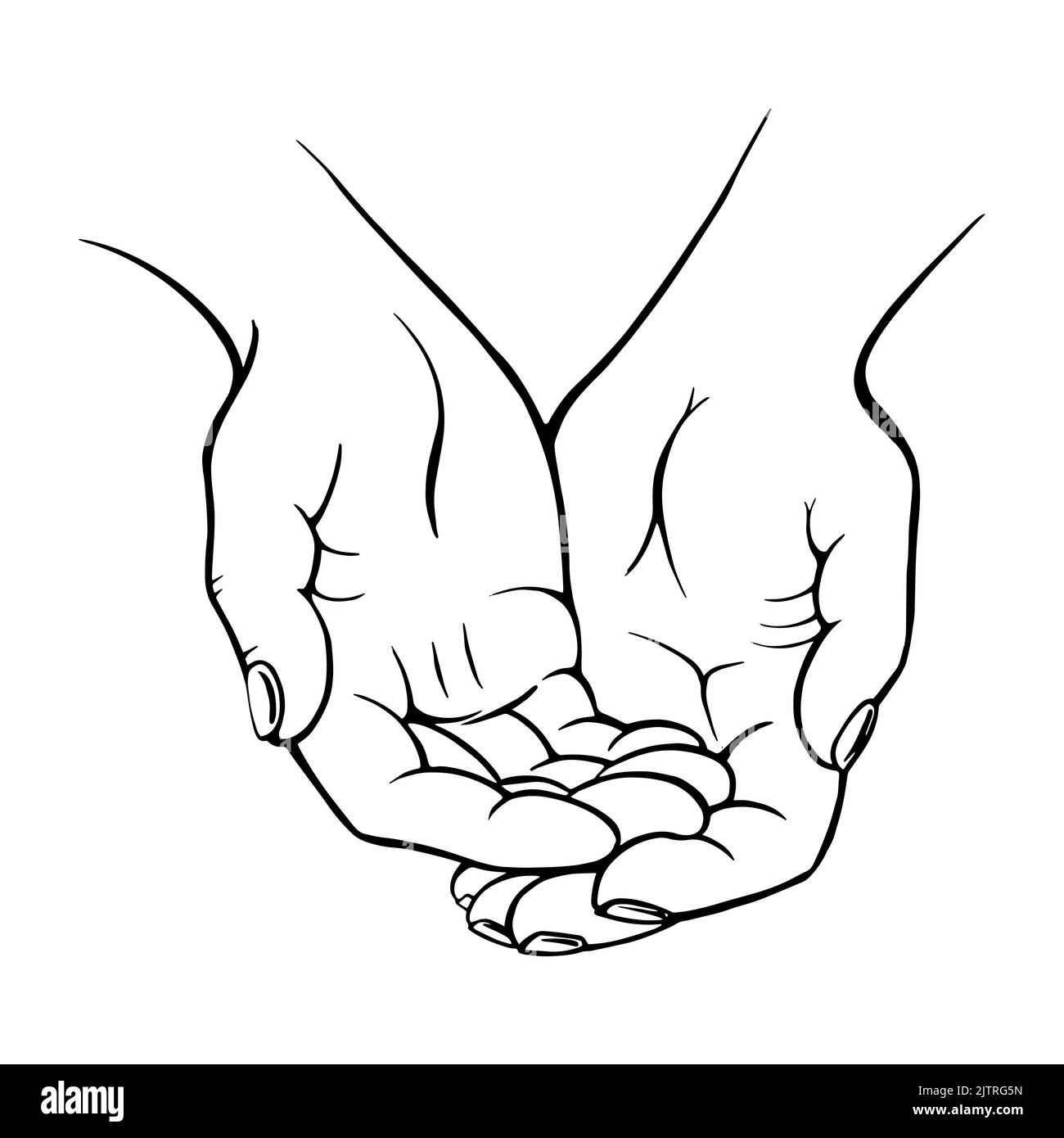 Human hands folded sketch hand drawn vector Stock Vector Image & Art ...
