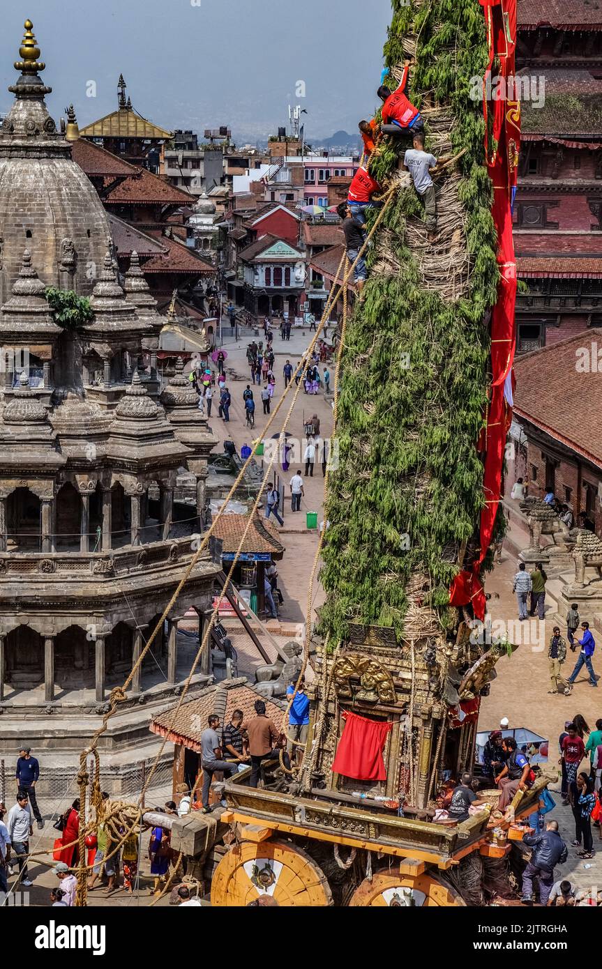 Rato Machindranath Jatra Chariot Festival in Lalitpur, Nepal Stock ...