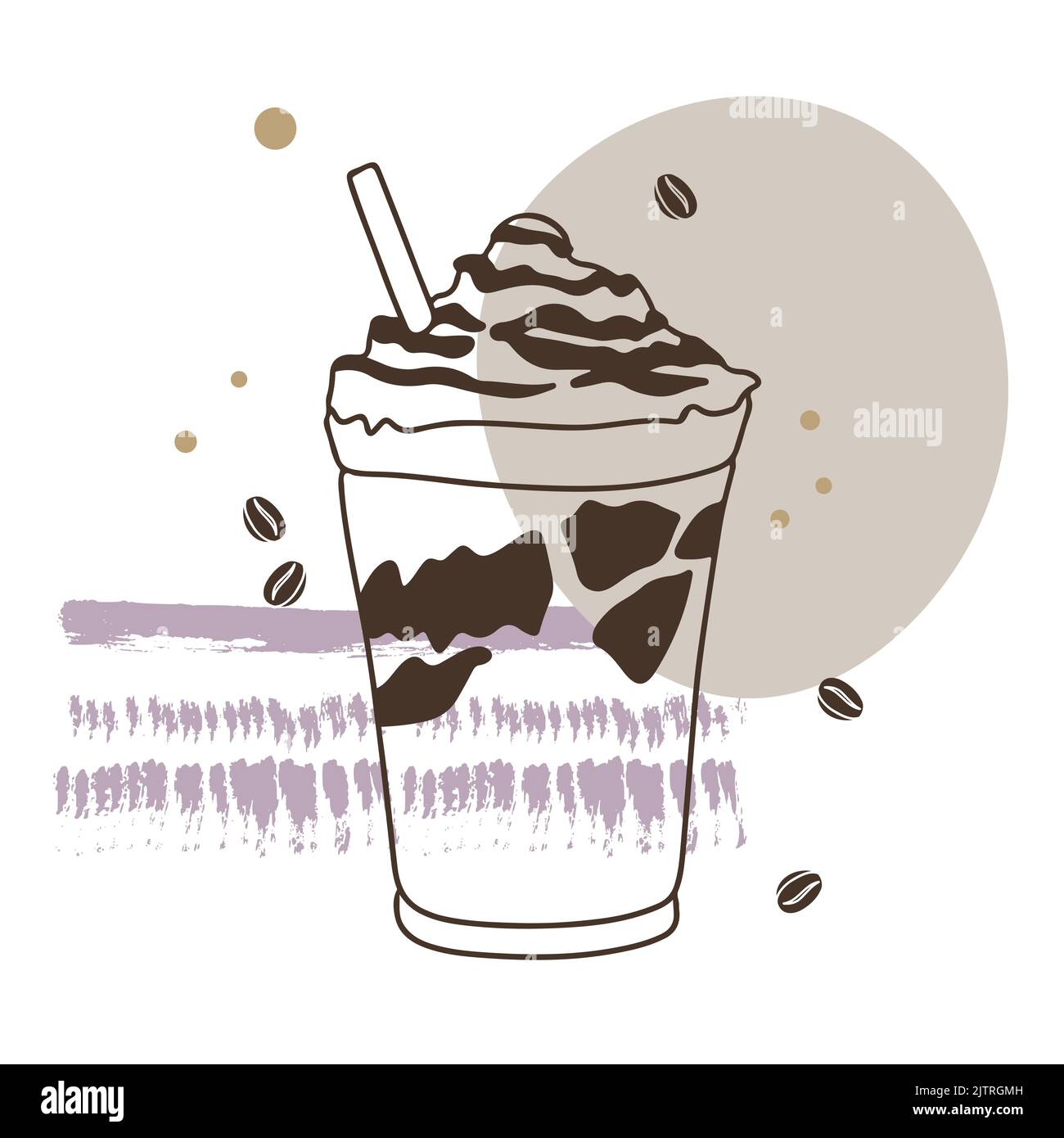 Coffee cocktails, drink with creamy foam, delicious aroma of coffee ...