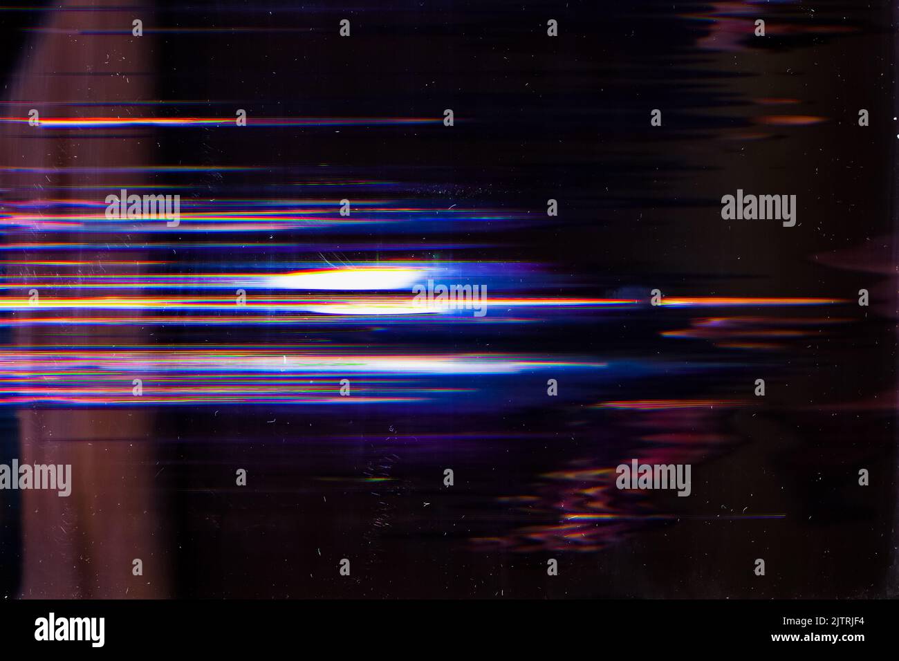 Distorted display. Technology breakdown. Flash flare on dark background ...