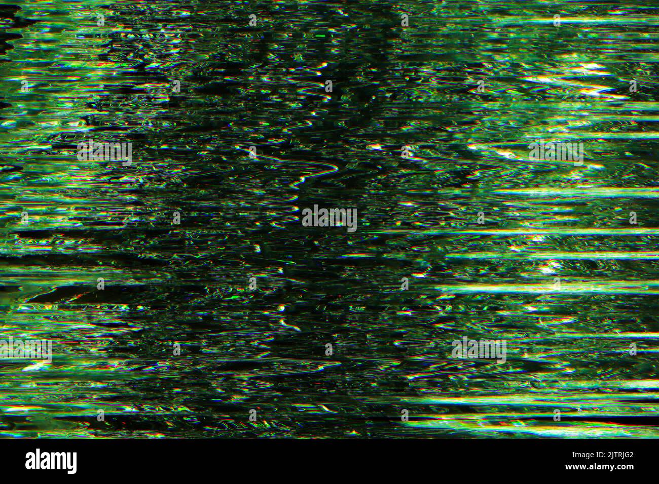 Display damage. Static noise. Green pixel vibration pattern overlay ...