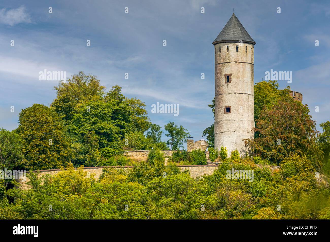 Close-up of a medieval castle ruin, Plesse Castle near Goettingen in ...