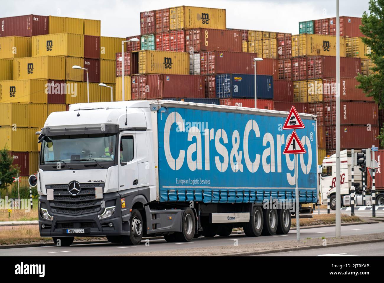 Europoort port, Waalhaven area, large container stack, warehouse, at ...