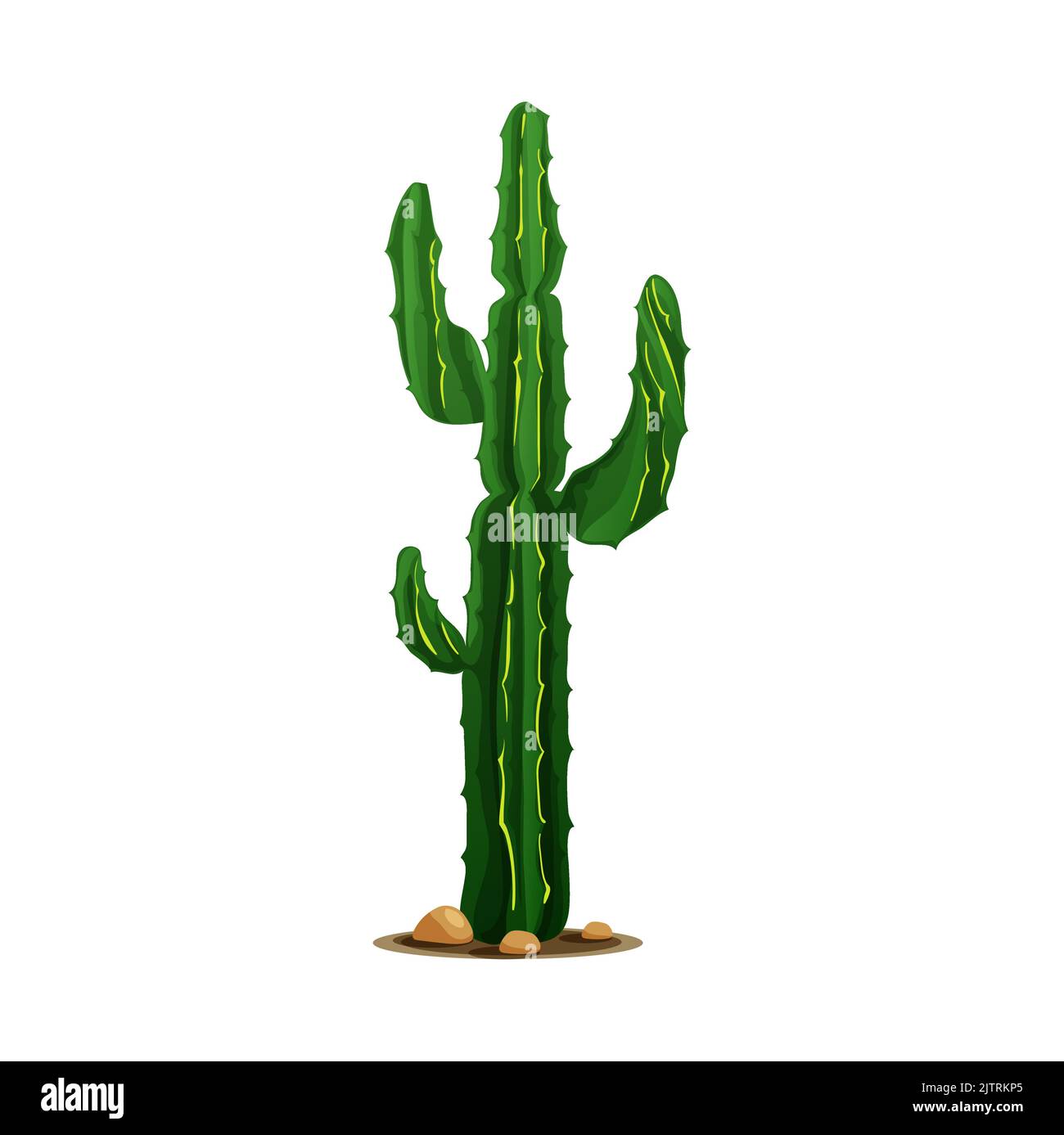 Cartoon prickly succulent, mexican giant cardon or elephant cactus ...