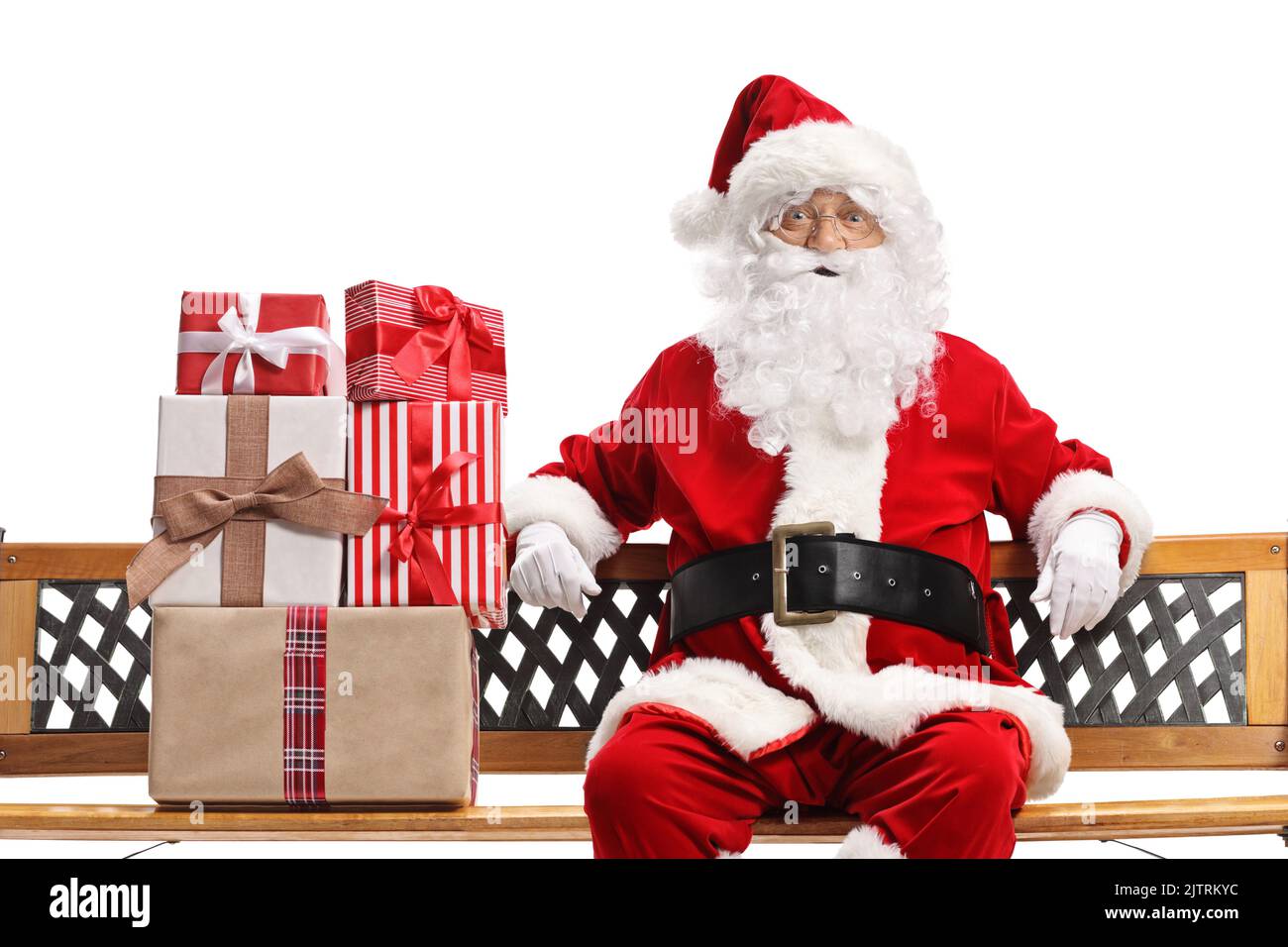 Santa claus sitting on a bench hi-res stock photography and images - Alamy