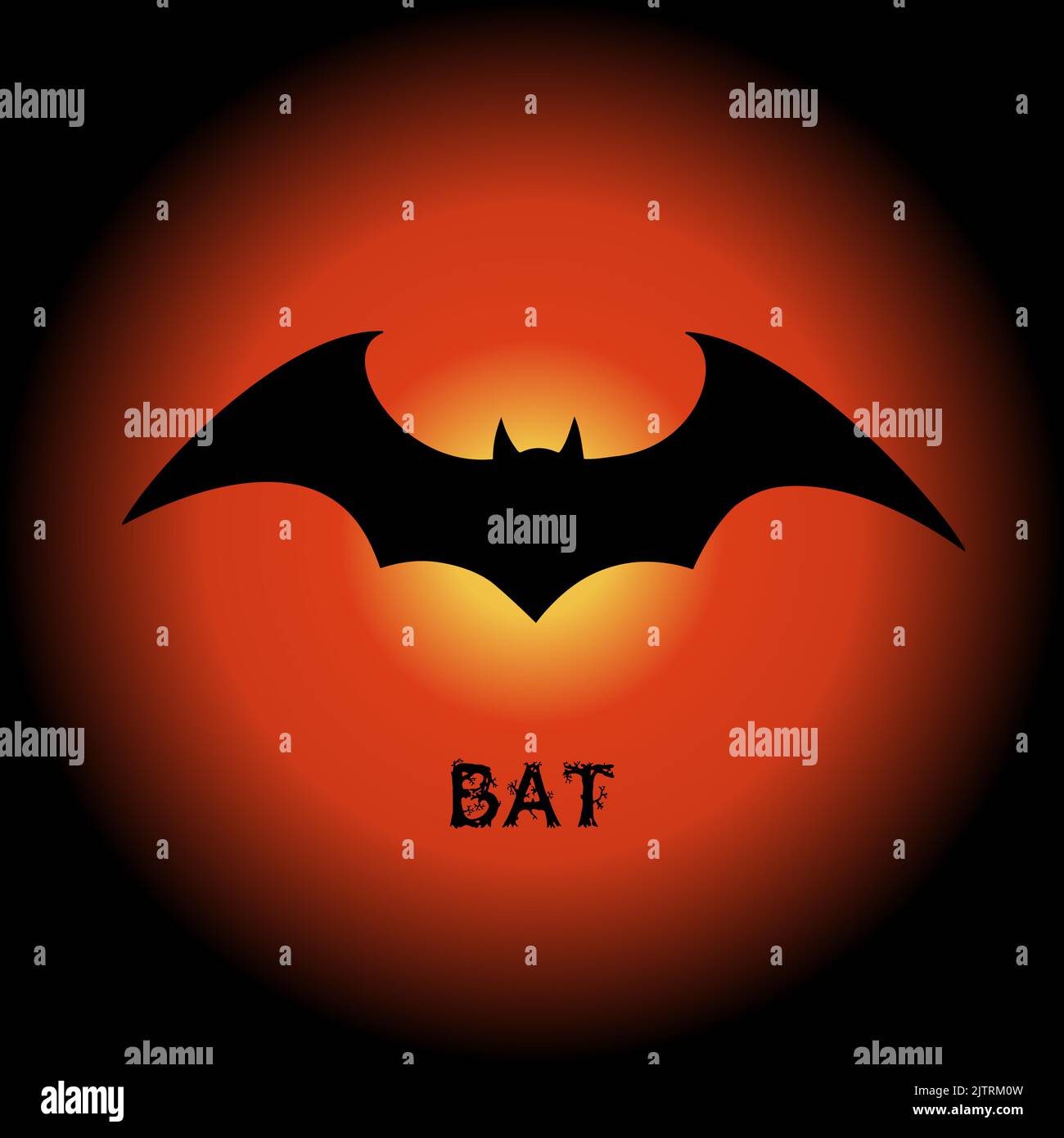 Halloween flying bat. Vampire vector bat. Dark silhouette of bat flying ...