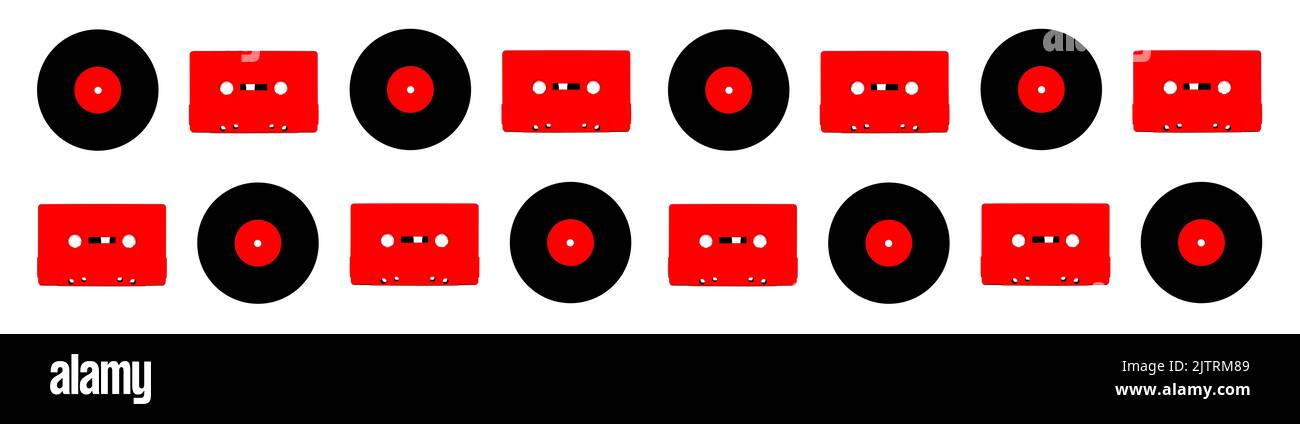 Vintage vinyl record and cassette tape Stock Photo - Alamy