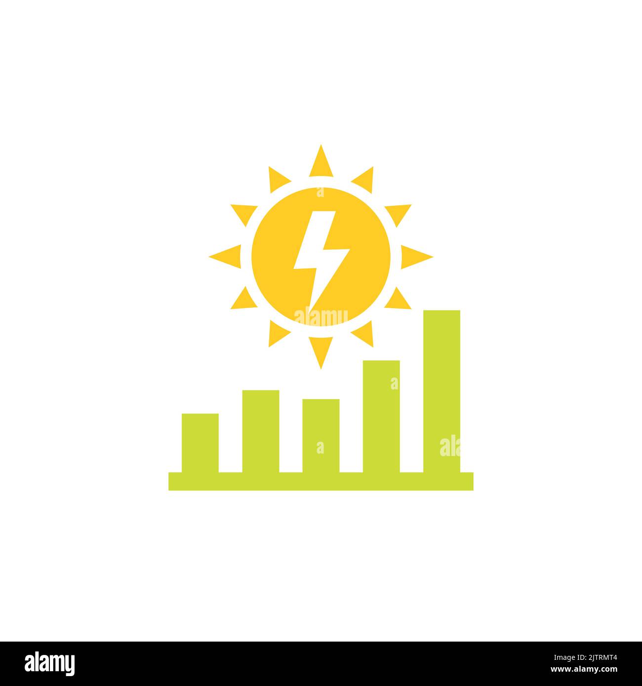 solar energy production level icon with a graph Stock Vector Image ...