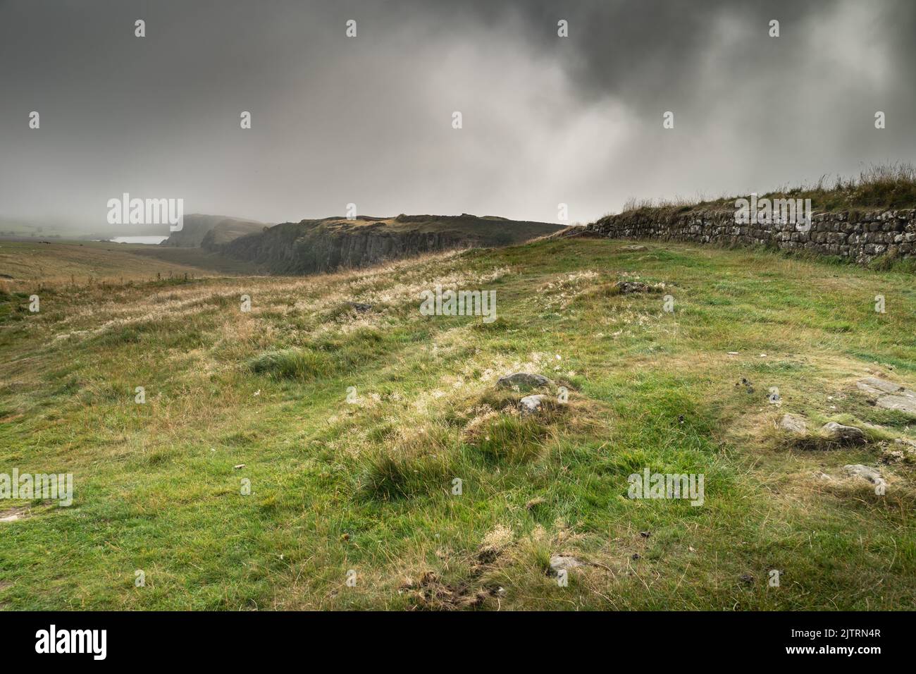 Hadrian's Wall trail near Steel Rigg in Northumberland Stock Photo - Alamy