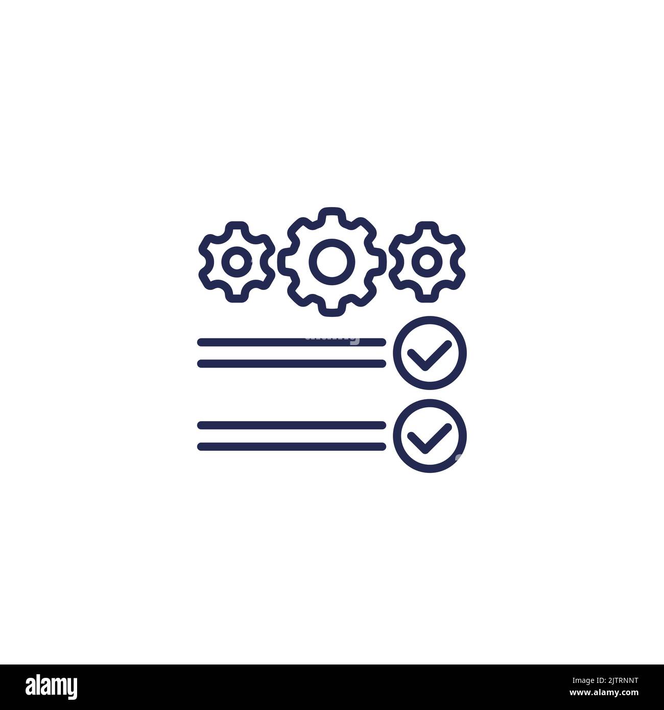 check list with gears line icon Stock Vector Image & Art - Alamy