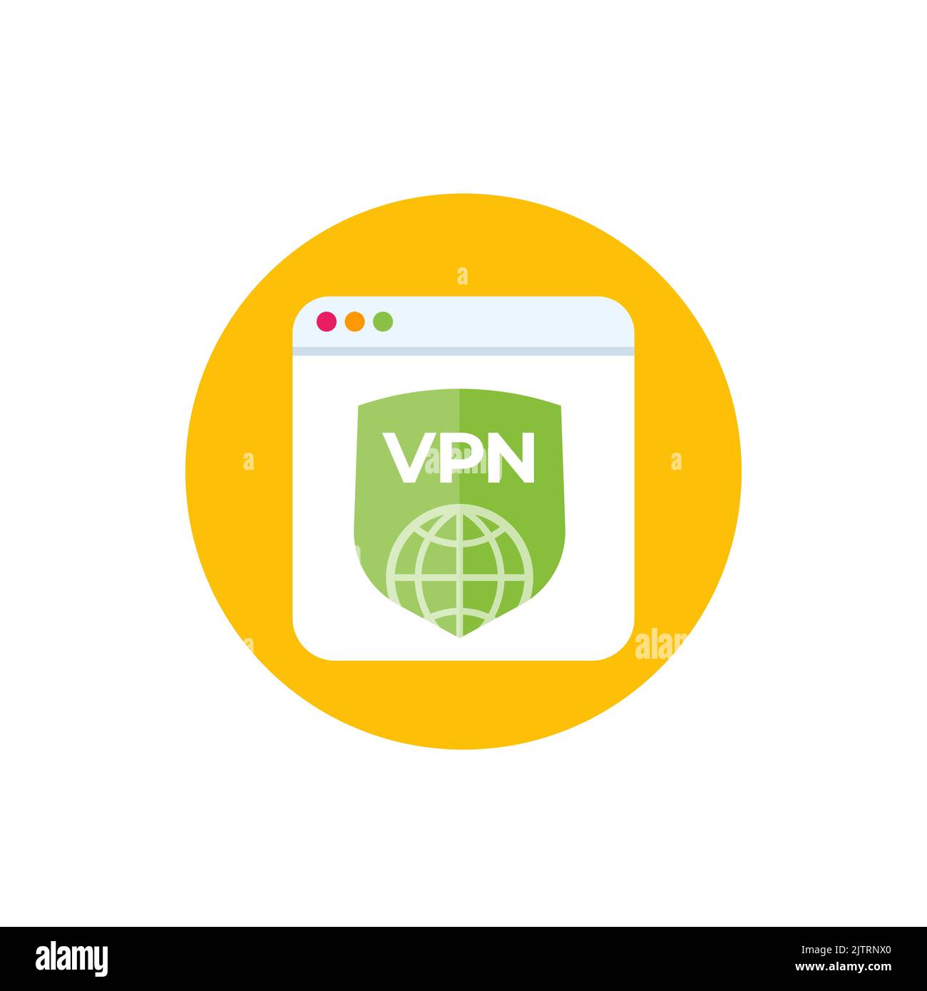 VPN service icon with shield, flat design Stock Vector Image & Art - Alamy