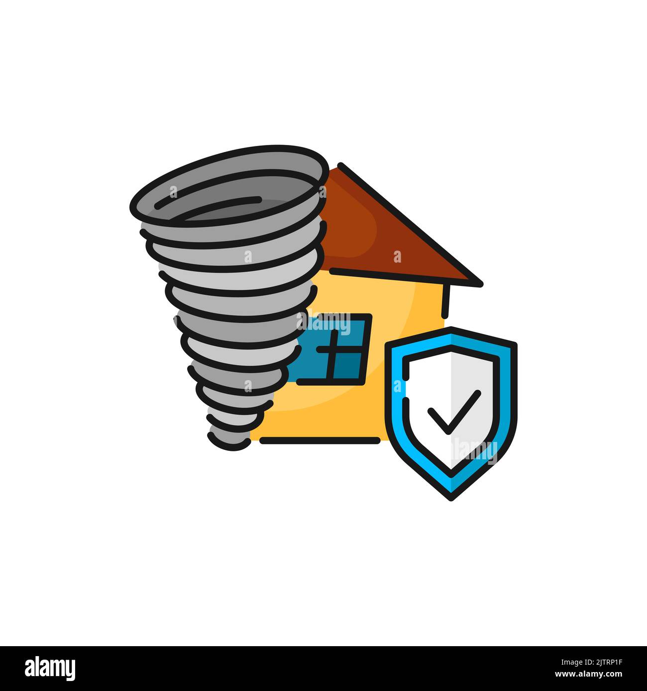 Private property insurance from natural disaster tornado isolated color ... Private property insurance from natural disaster tornado isolated color ...