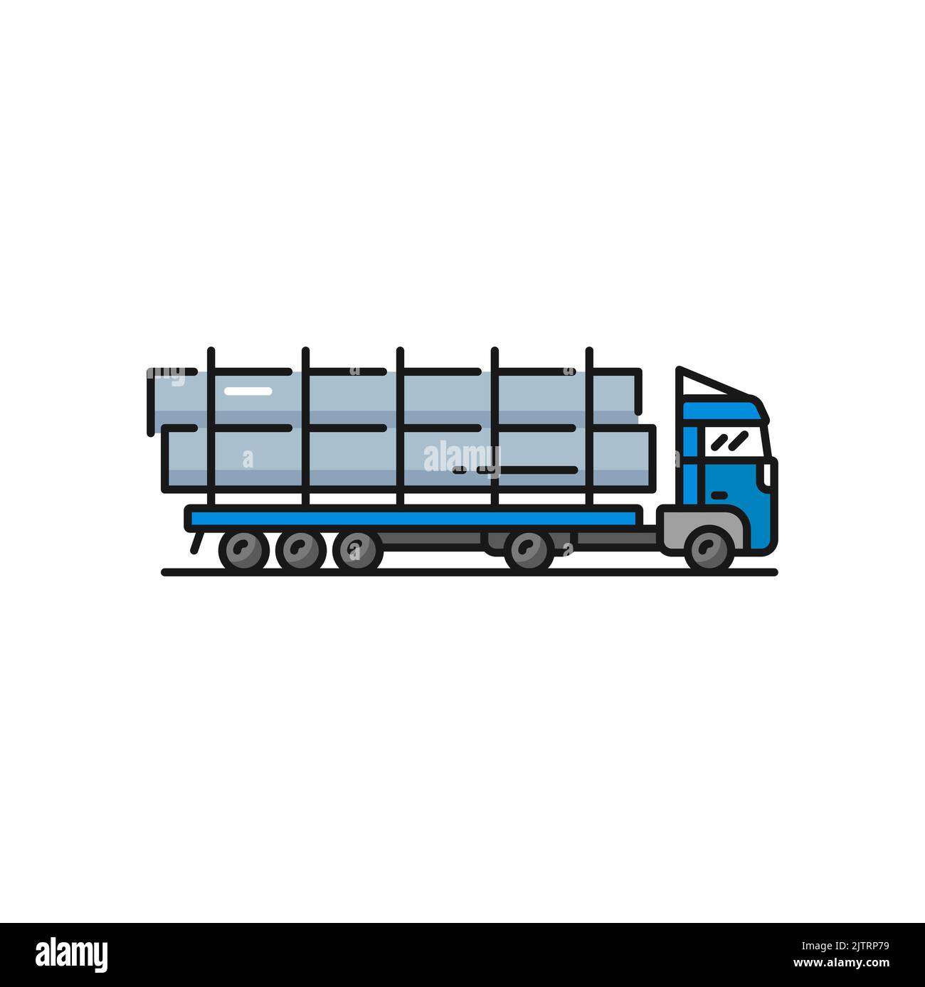 Long vehicle trailer truck oil industry transport. Vector pipeline ...