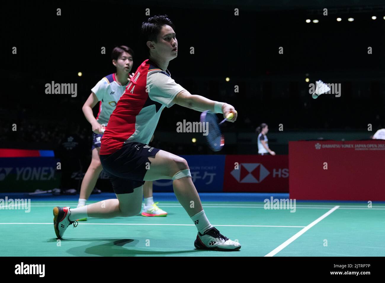Osaka, Japan. 1st Sep, 2022. Du Yue/Li Wenmei (front) of China compete ...