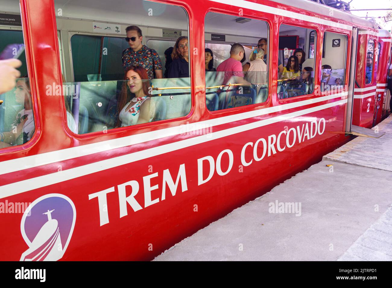 Access train to Christ the Redeemer in Rio de Janeiro, Brazil - July 24 ...