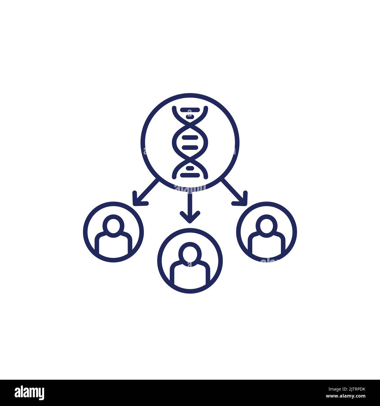 genetics line icon with dna strand and people Stock Vector Image & Art ...