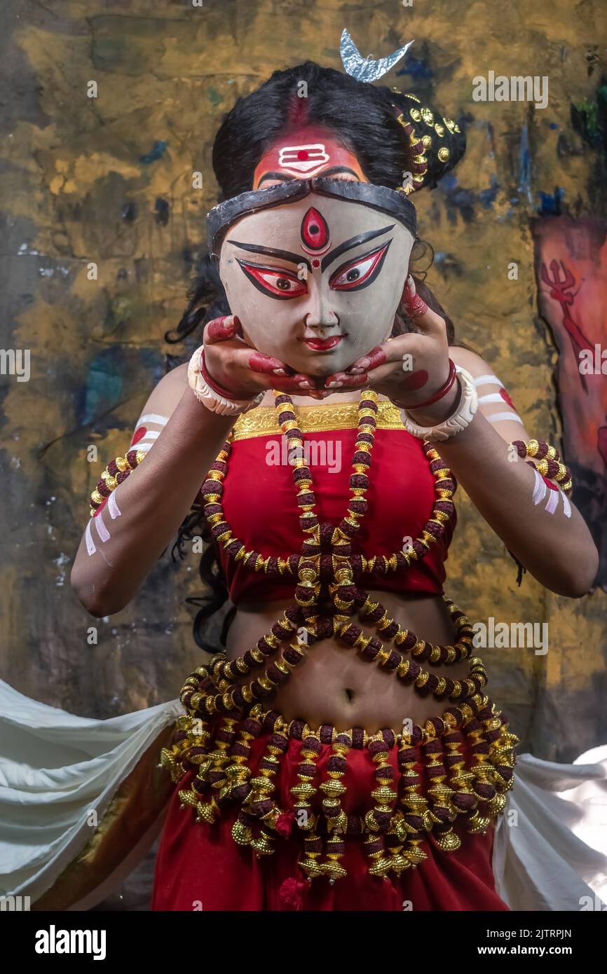 Agomoni concept photo shoot, A poses for the camera with an unfinished ...