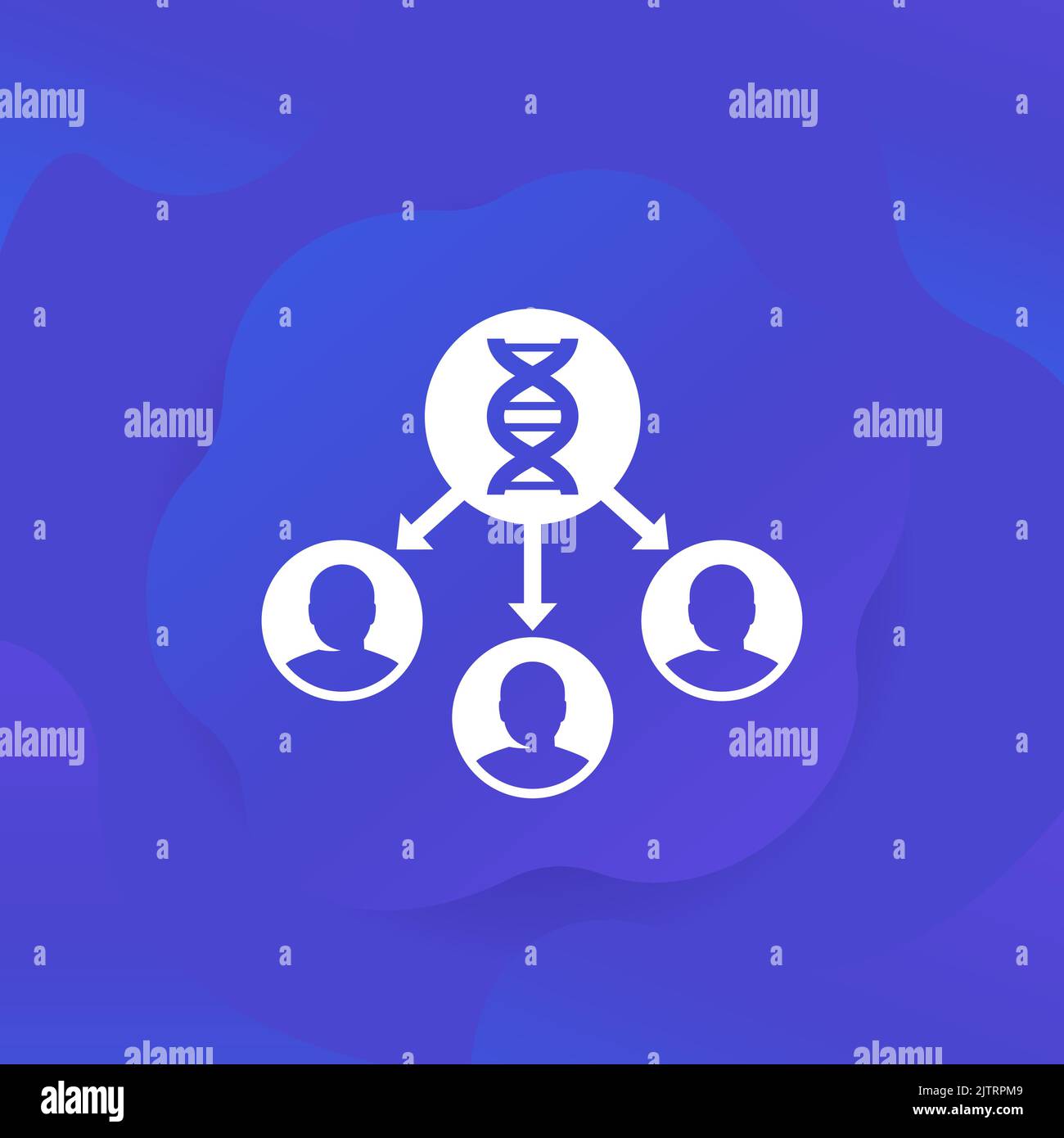 genetics icon with dna strand and people, vector Stock Vector Image ...