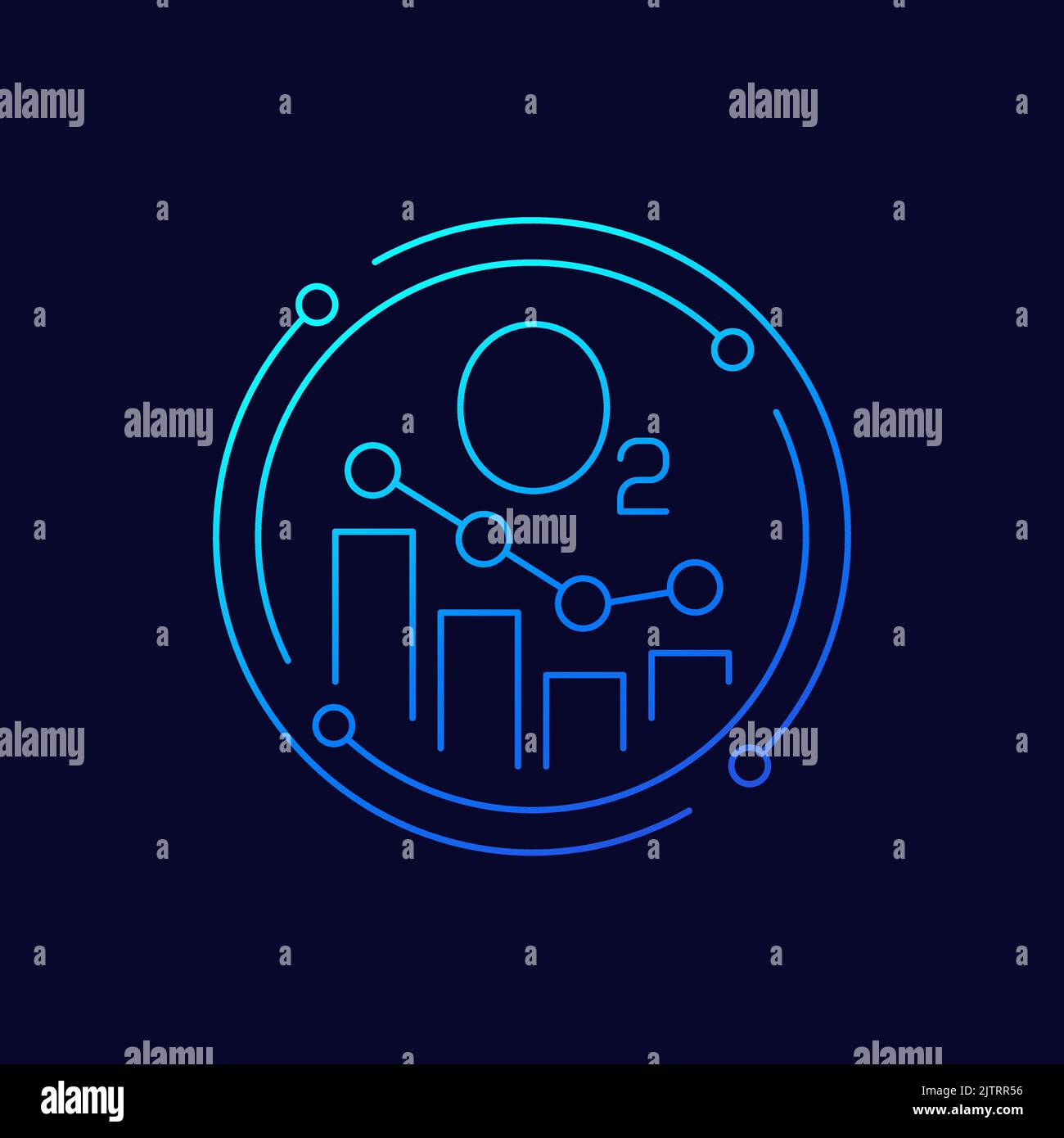 oxygen level line icon with chart, vector Stock Vector Image & Art - Alamy