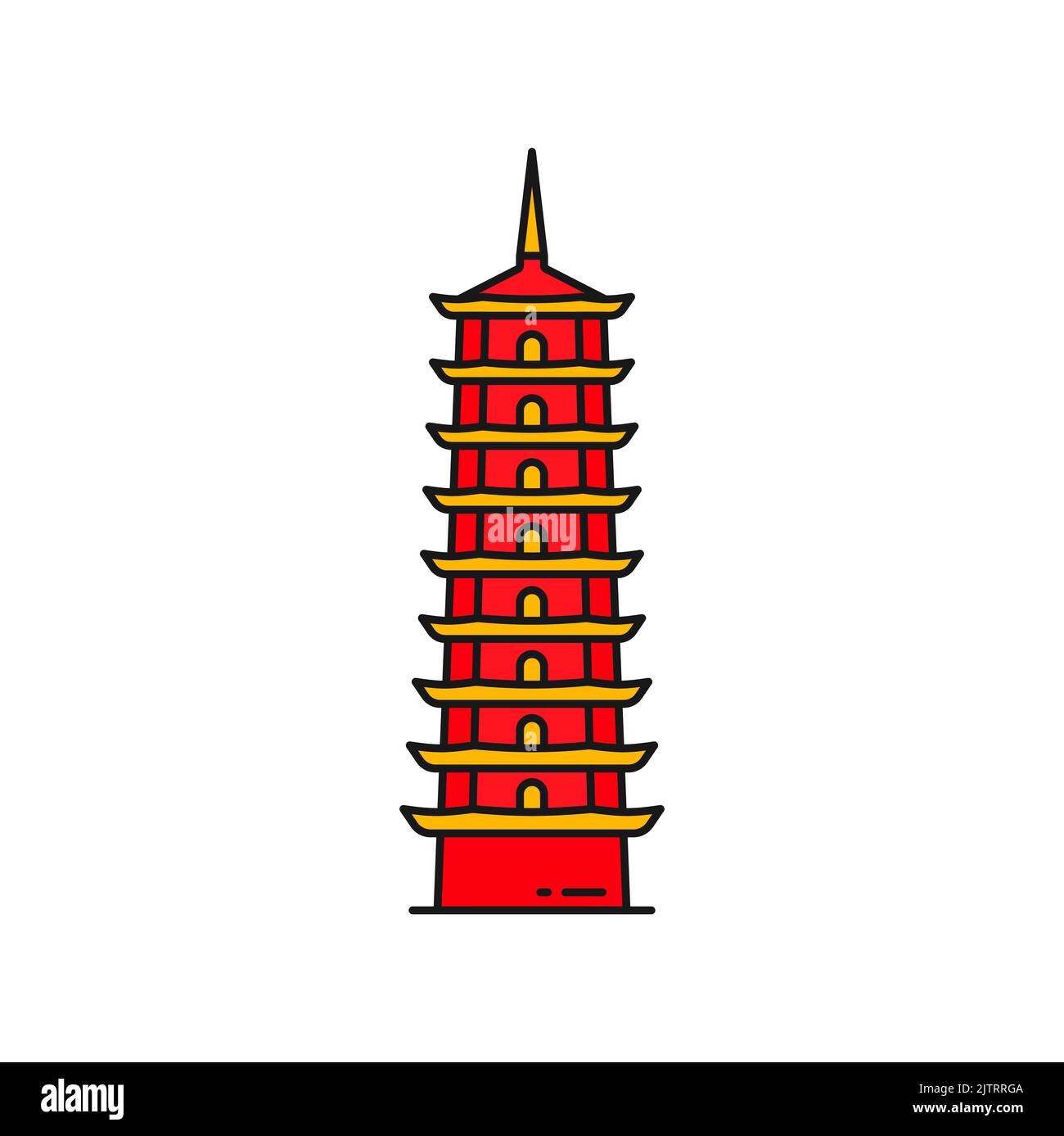 Buddhist temple The Ten Thousand Buddhas Monastery red isolated ...